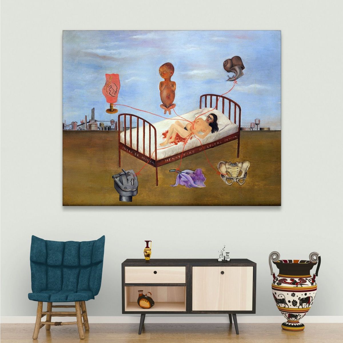Henry Ford Hospital Frida Kahlo drucken auf leinwand