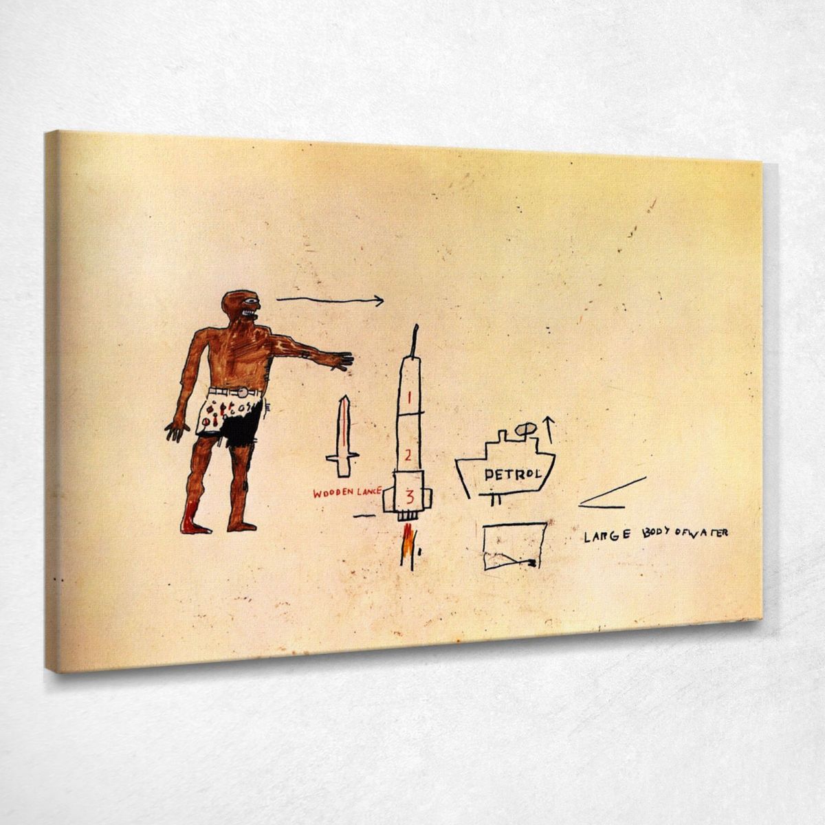 Large Water Mirror Jean-Michel Basquiat canvas print