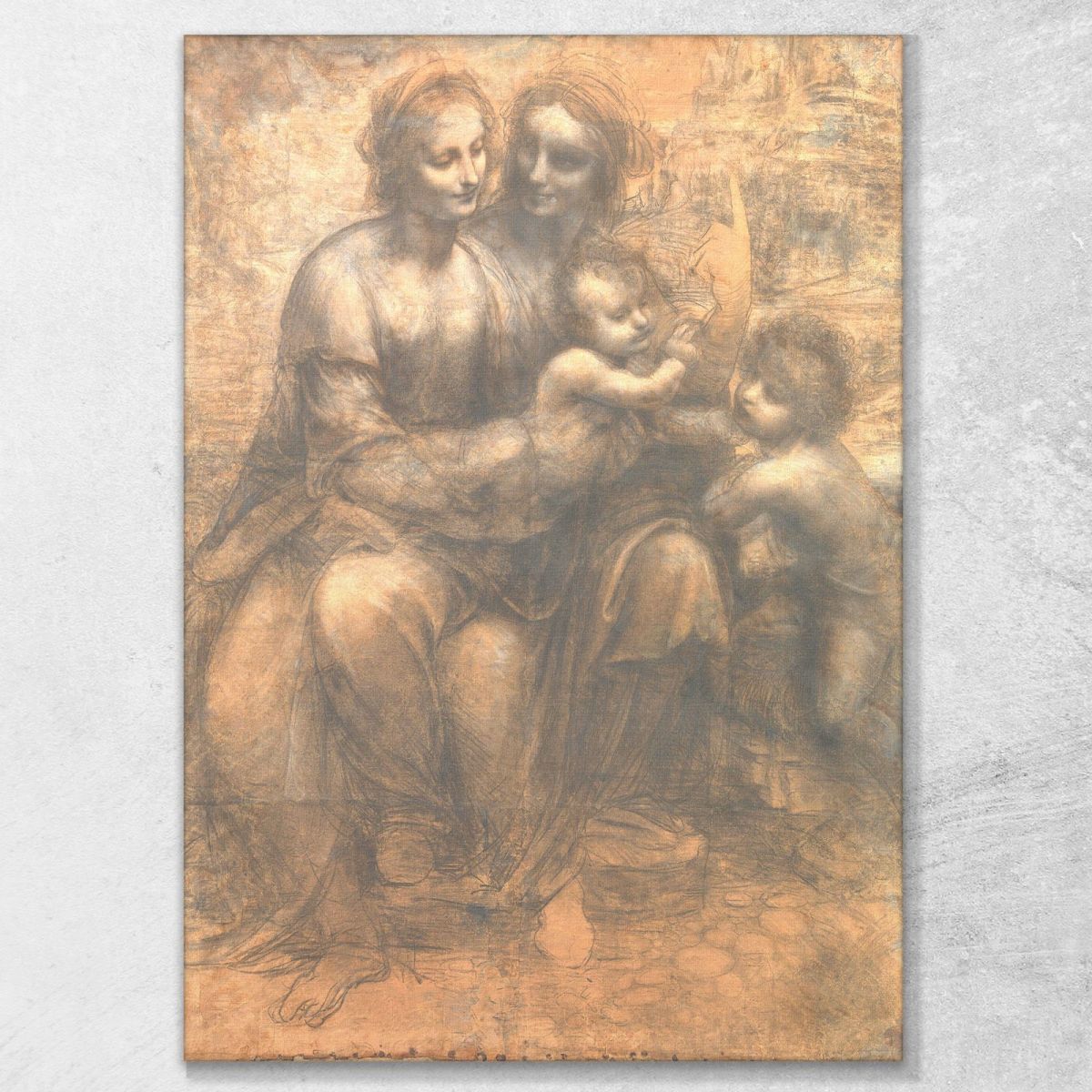 La Vierge À L'Enfant Avec Sainte Anne Et Saint Jean Leonardo Da Vinci ...