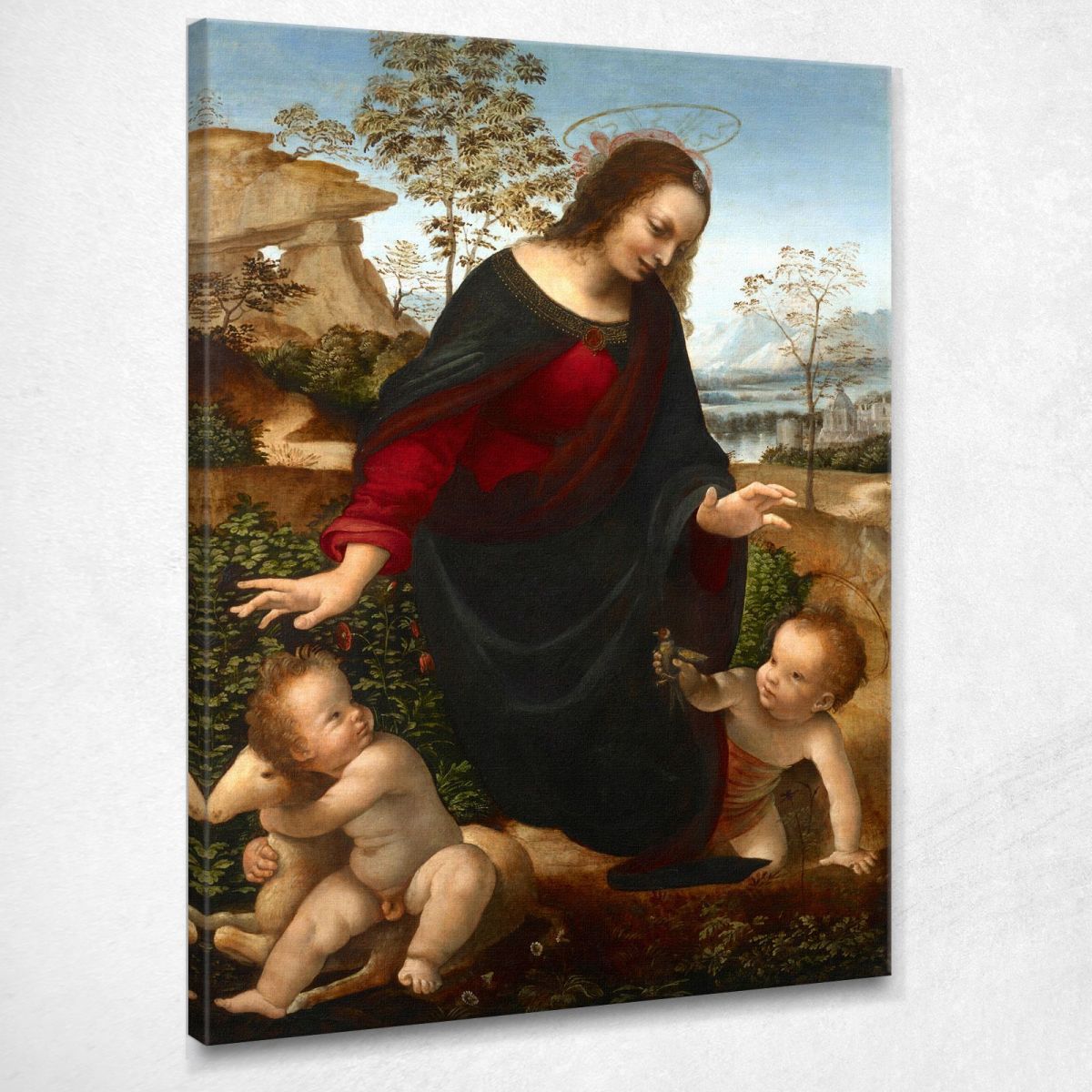 Madonna Mit Kind Und Johannes Dem Täufer Leonardo Da Vinci drucken auf leinwand