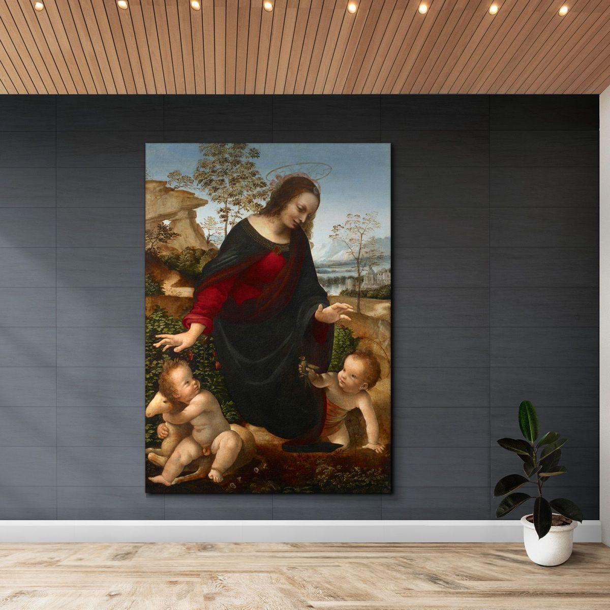 Madonna Mit Kind Und Johannes Dem Täufer Leonardo Da Vinci drucken auf leinwand