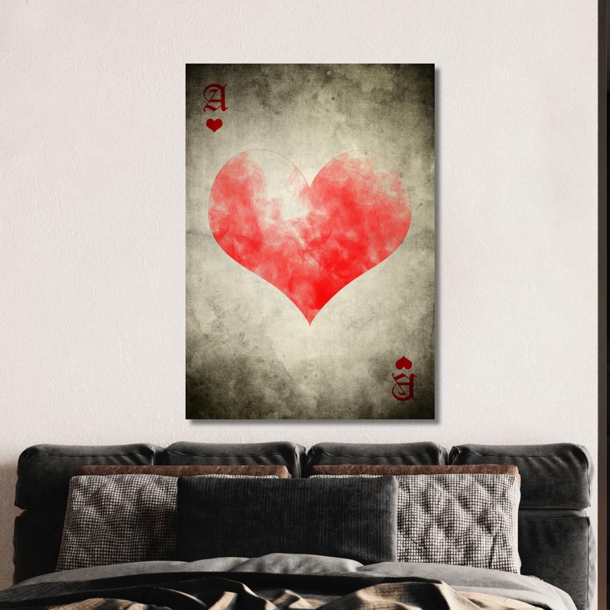 Ace Of Hearts Playing Cards Frame canvas print