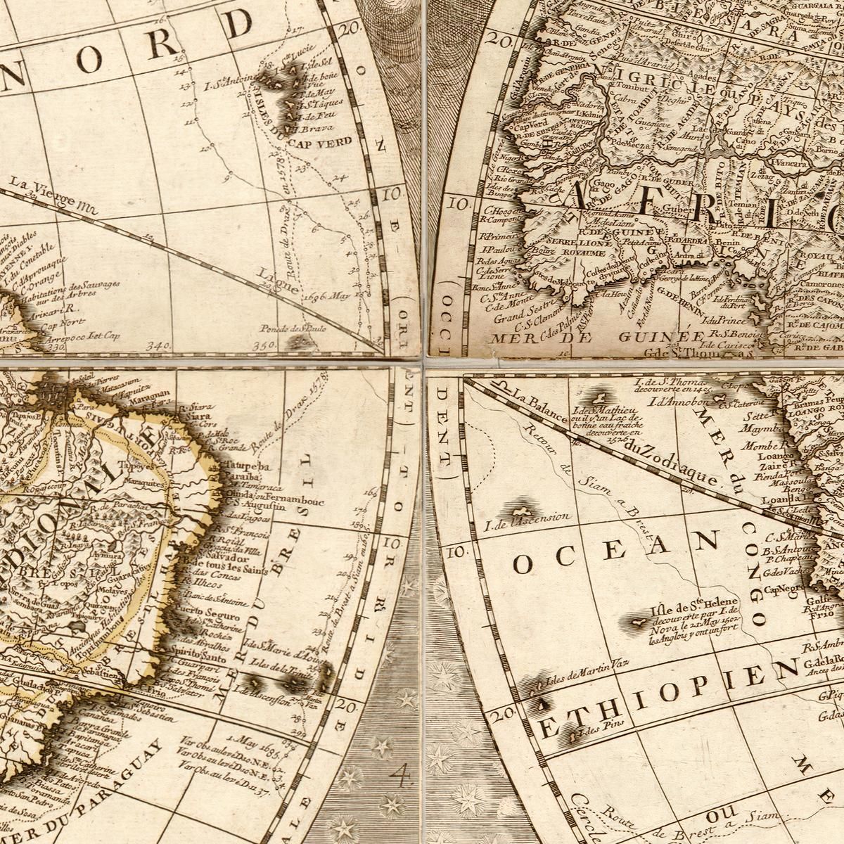 Cuadro Mapa Del Mundo Antiguo Con Diseño Artístico Y Estilo Barroco ...