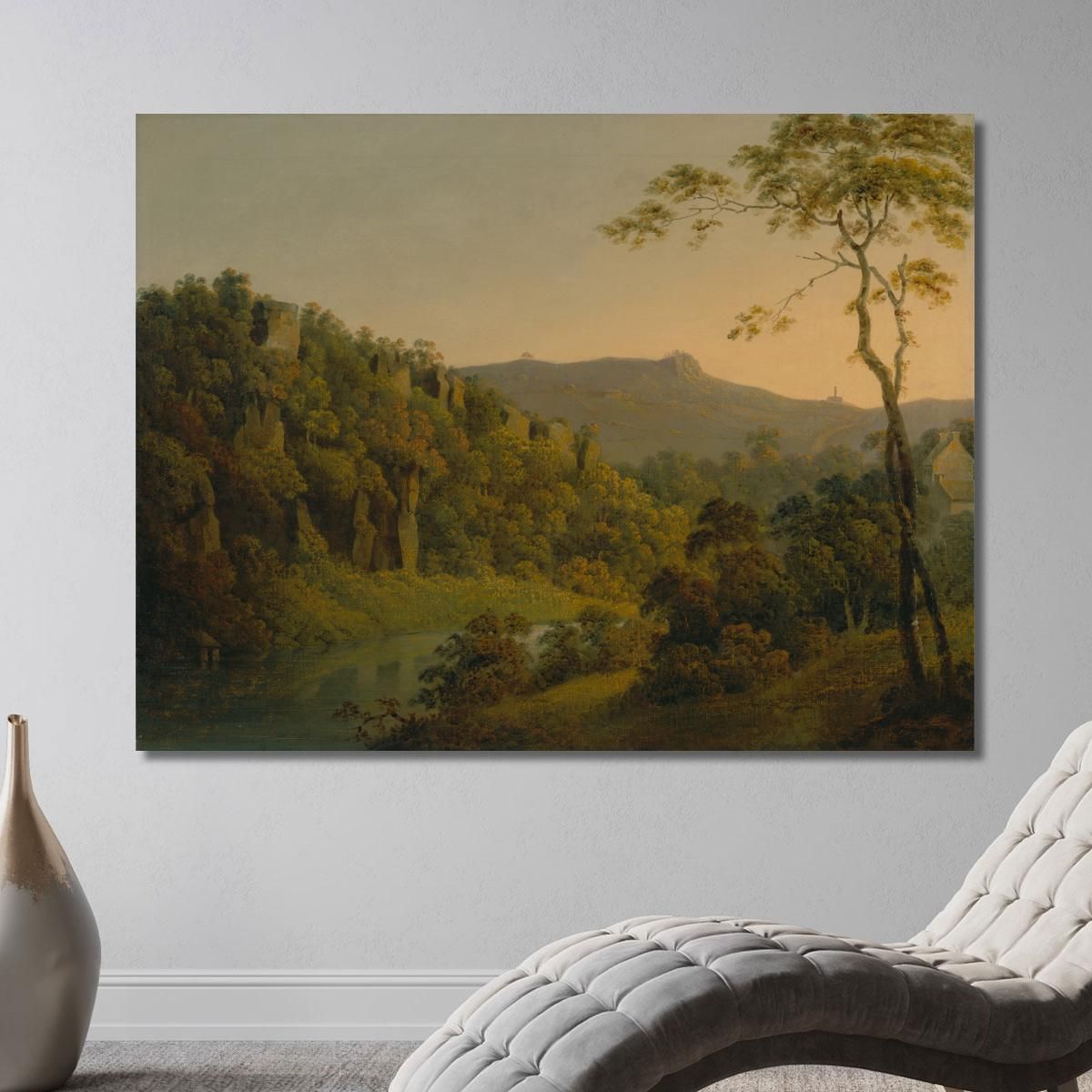 Matlock Dale Looking Toward Black Rock Escarpment Joseph Wright of Derby canvas print