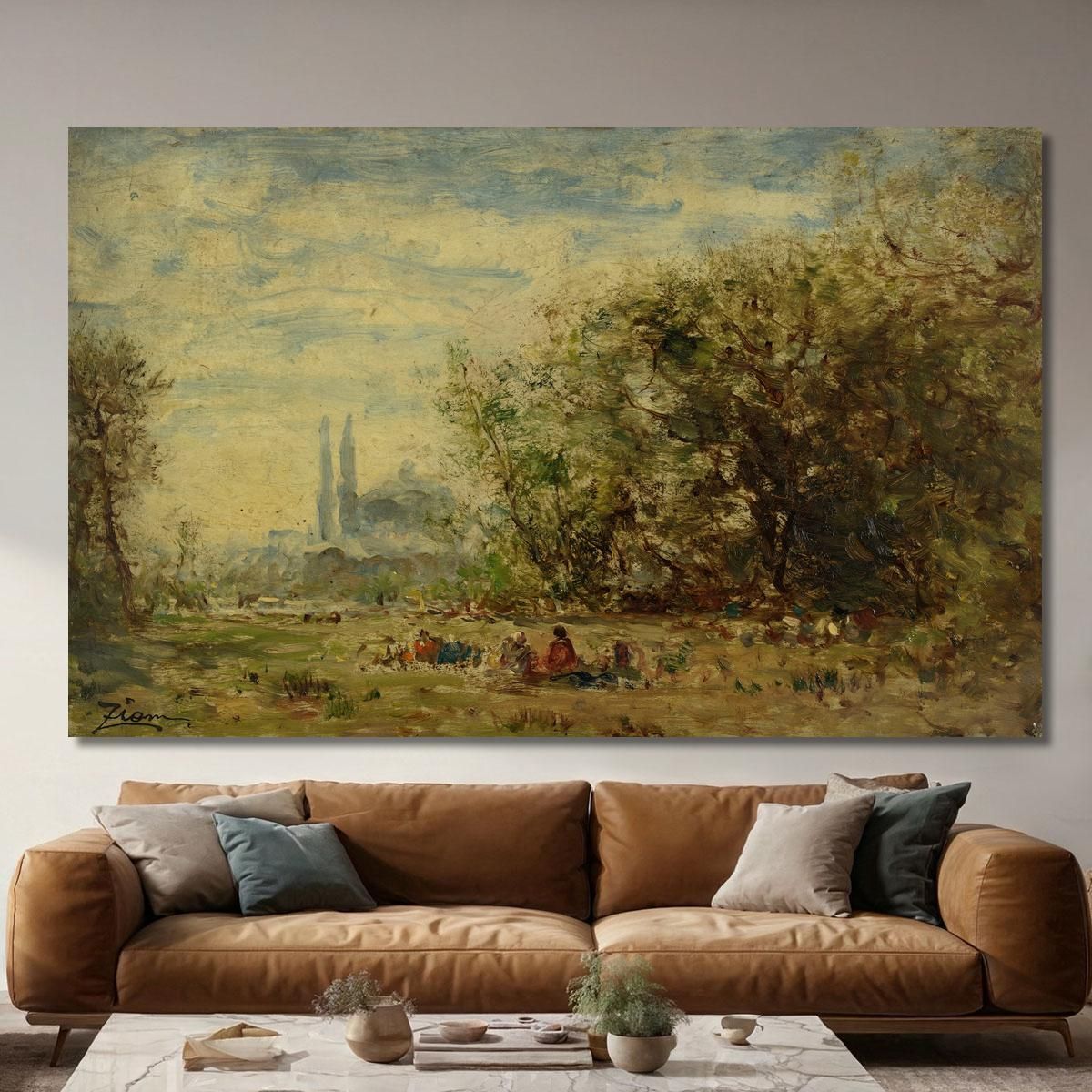 Les Eaux Douces D'Asie Environs De Constantinople Félix Ziem tableau ...