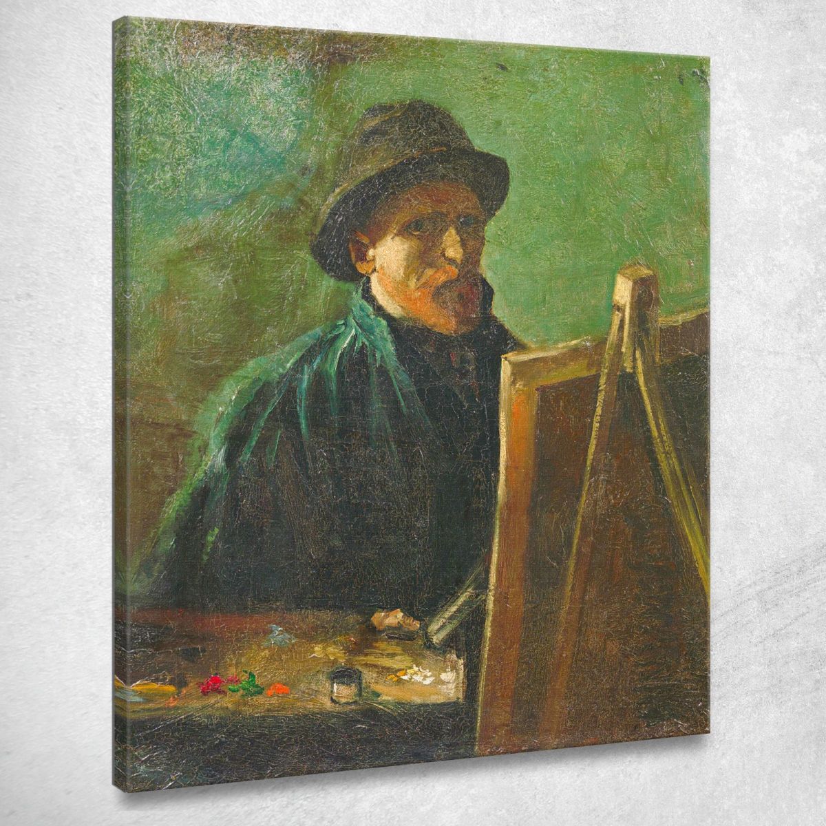 Self-Portrait With Dark Felt Hat At The Easel Vincent van Gogh canvas print