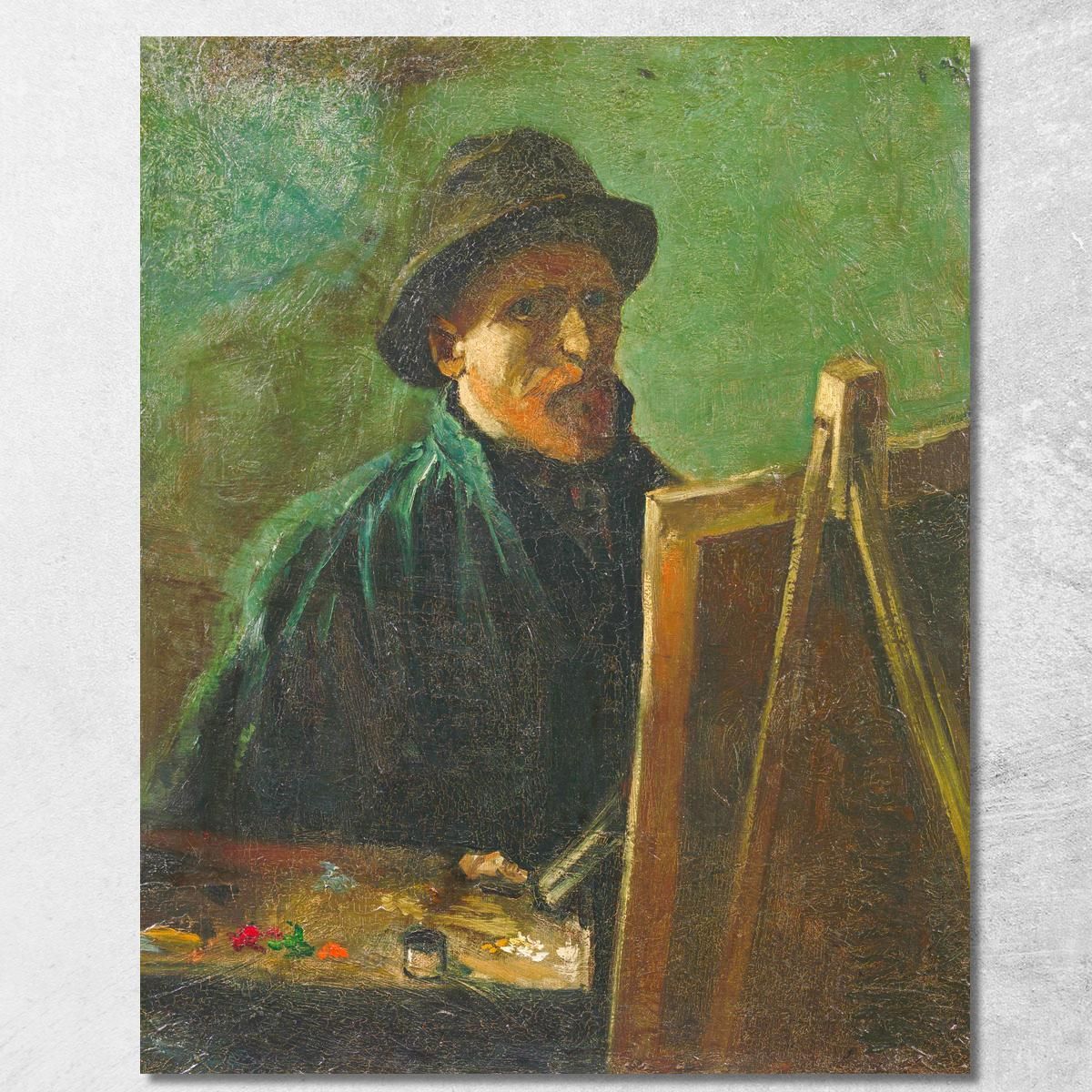 Self-Portrait With Dark Felt Hat At The Easel Vincent van Gogh canvas print