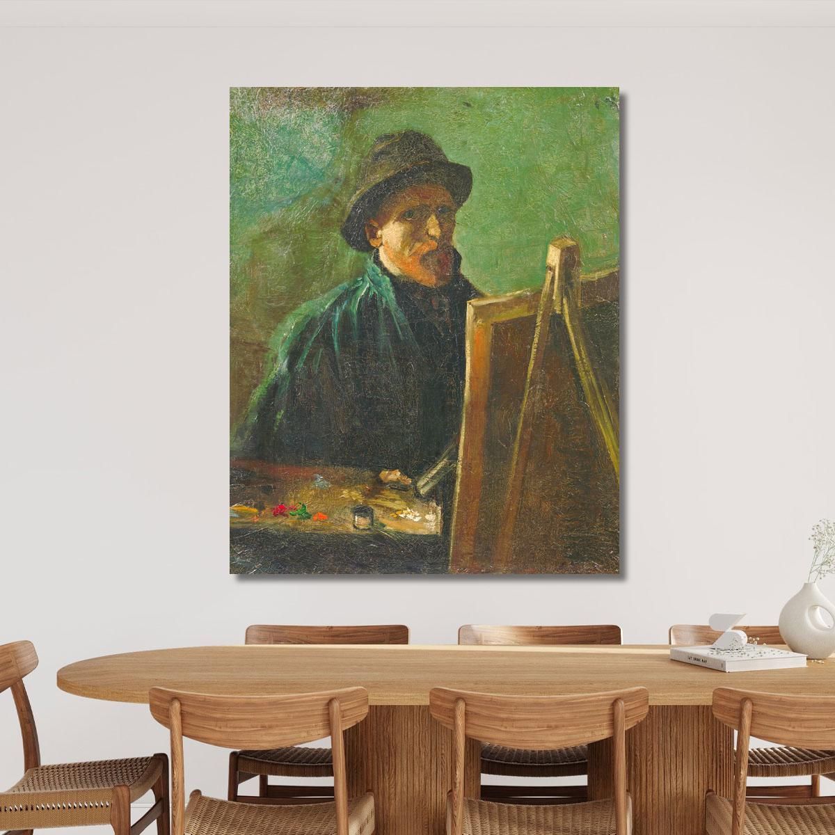 Self-Portrait With Dark Felt Hat At The Easel Vincent van Gogh canvas print