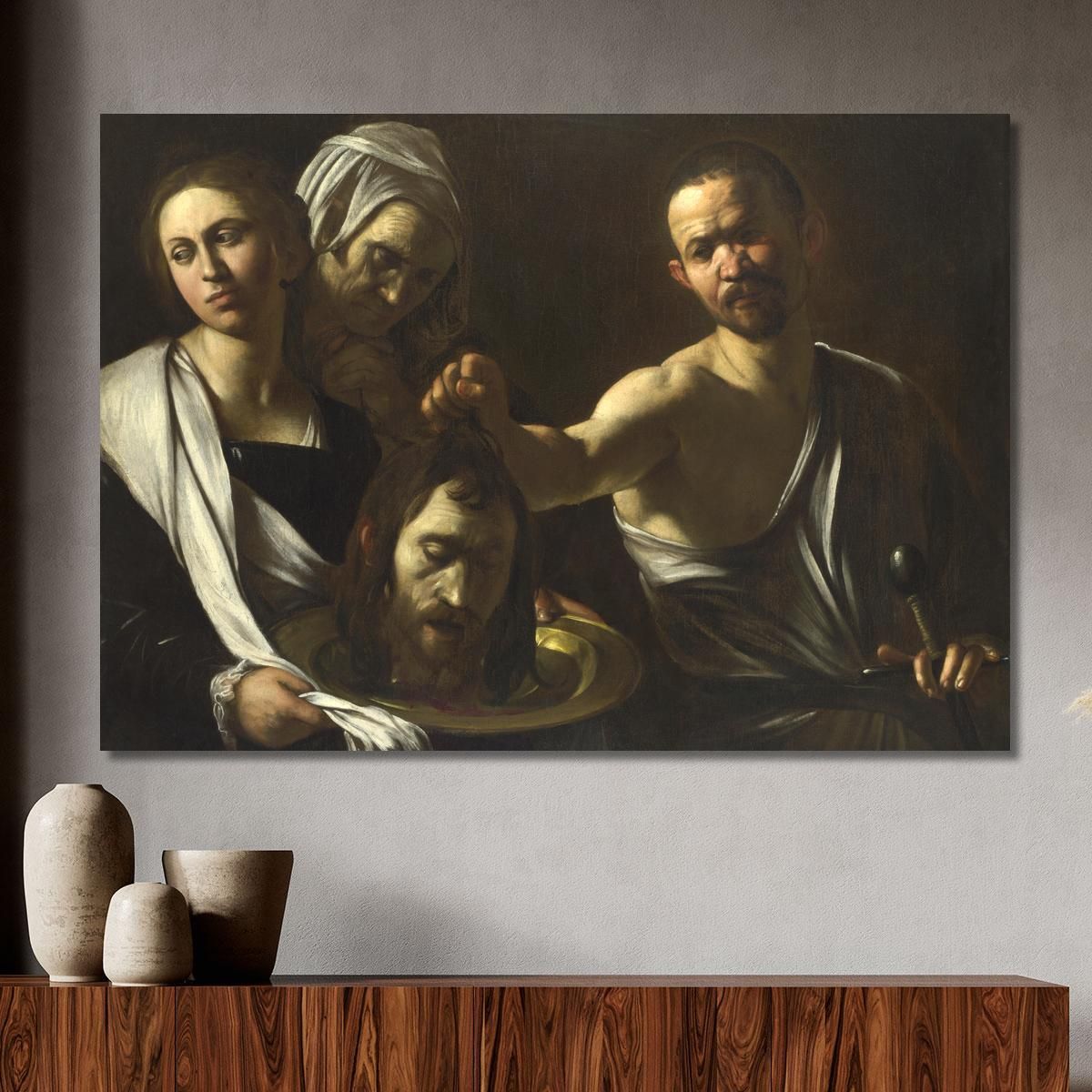 Salome Receives The Head Of Saint John The Baptist Caravaggio canvas print